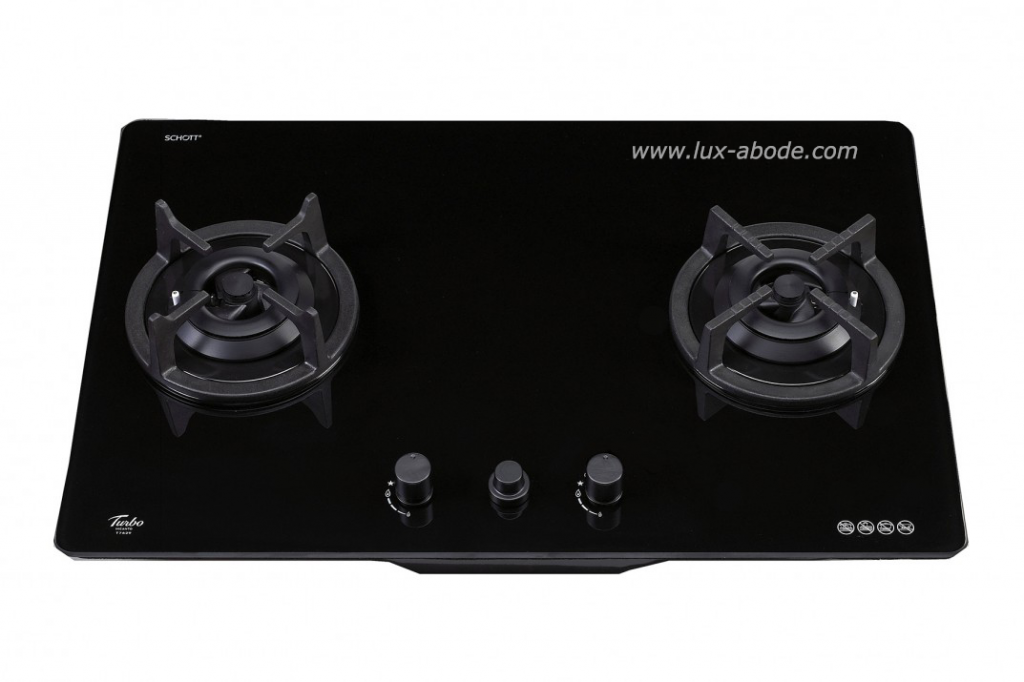 Turbo – Incanto 76cm 2 Burners Black Colour Glass Hob – T7629GV-BK – Lux Abode